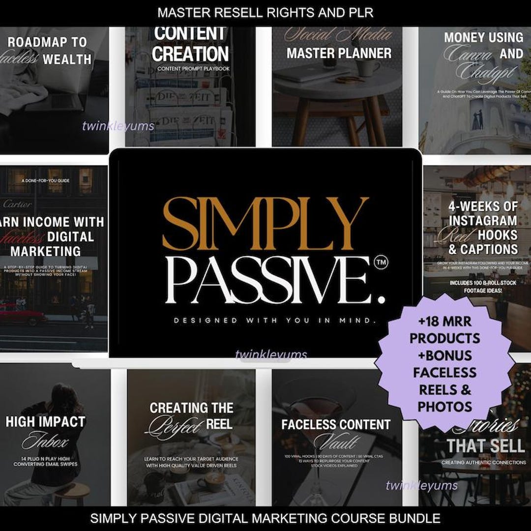 Simply Passive Digital Marketing Course With Master Resell Rights MRR ...