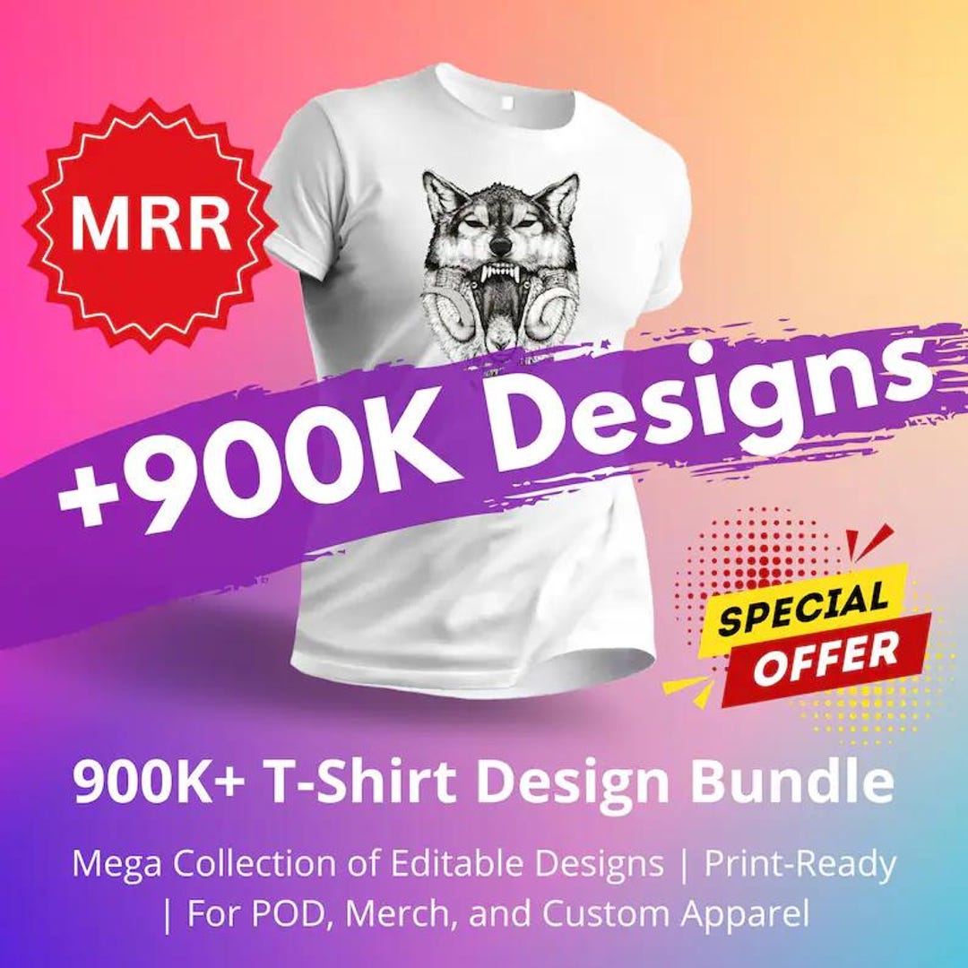 900K T-shirt Design Bundle PLR T-shirt Designs, Printable Designs ...