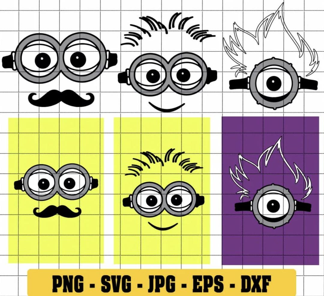 Minion Face Svg, Minion Face Vector, Funny Minion Face, Minion Eyes ...