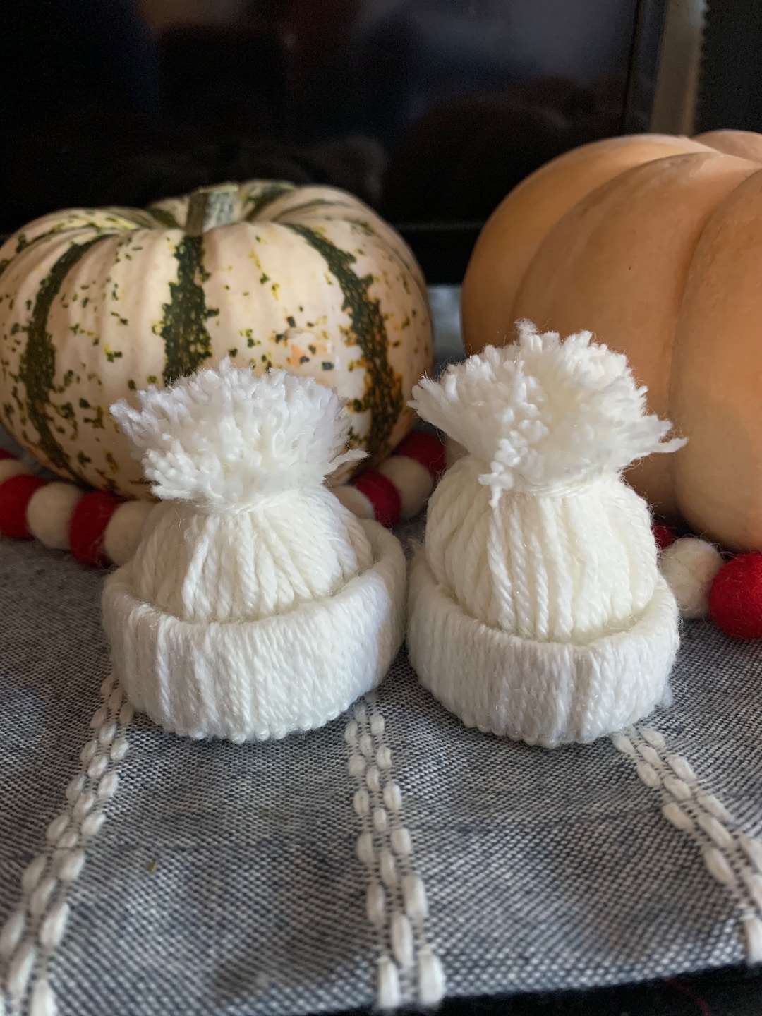 Mini Yarn Beanies Ornaments - Etsy