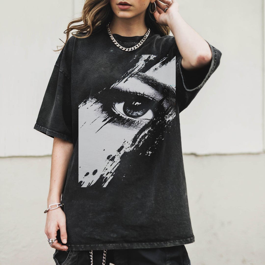 Abstract Eye Graphic T-shirt, Gothic Streetwear Tee, Dark Aesthetic ...
