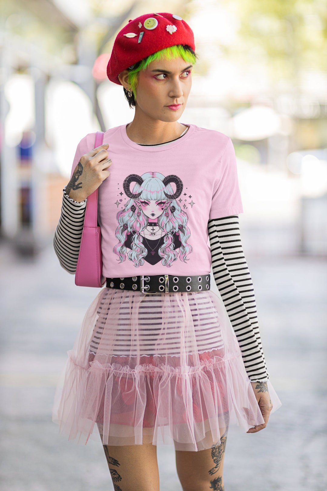 Pastel Goth T-shirt, Anime Goth T- Shirt, Goth Girl Tshirt, Pastel Goth ...