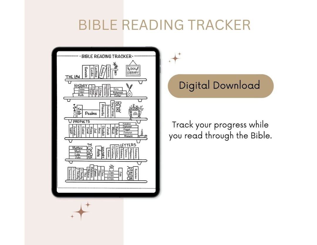 Bible Reading Tracker | Books of the Bible Log | Bible Bookshelf - Etsy