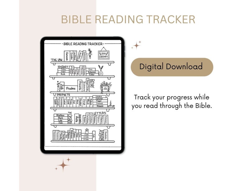 Bible Reading Tracker | Books of the Bible Log | Bible Bookshelf - Etsy