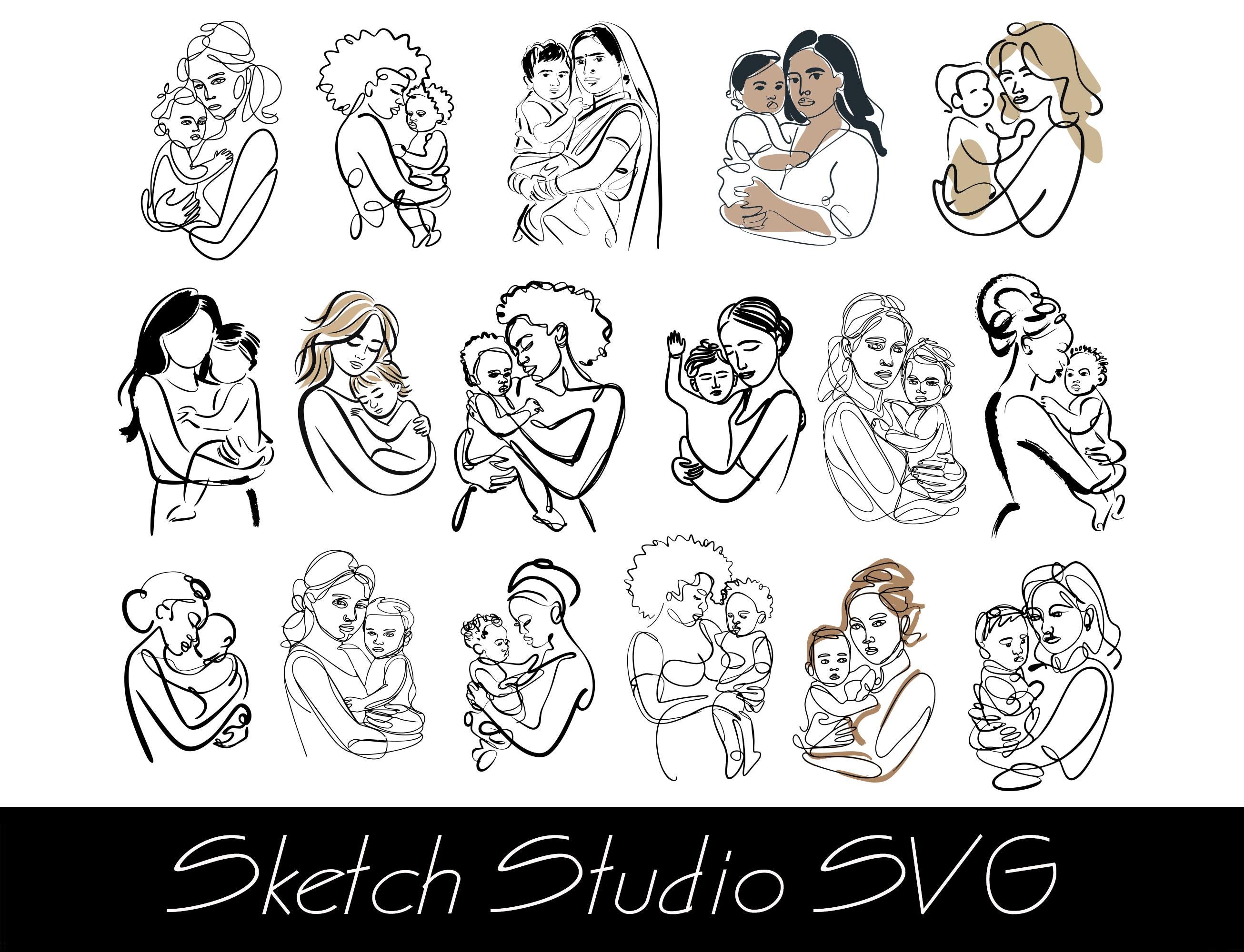 Mother and Child Svg, Mother Hugs a Baby Svg, Svg Cut Files, Mom Svg ...