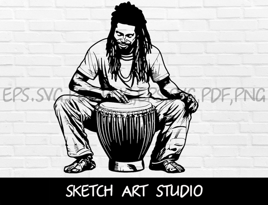 African Drum (djembe or Jembe ). Cut Files for Cricut. Clip Art ...
