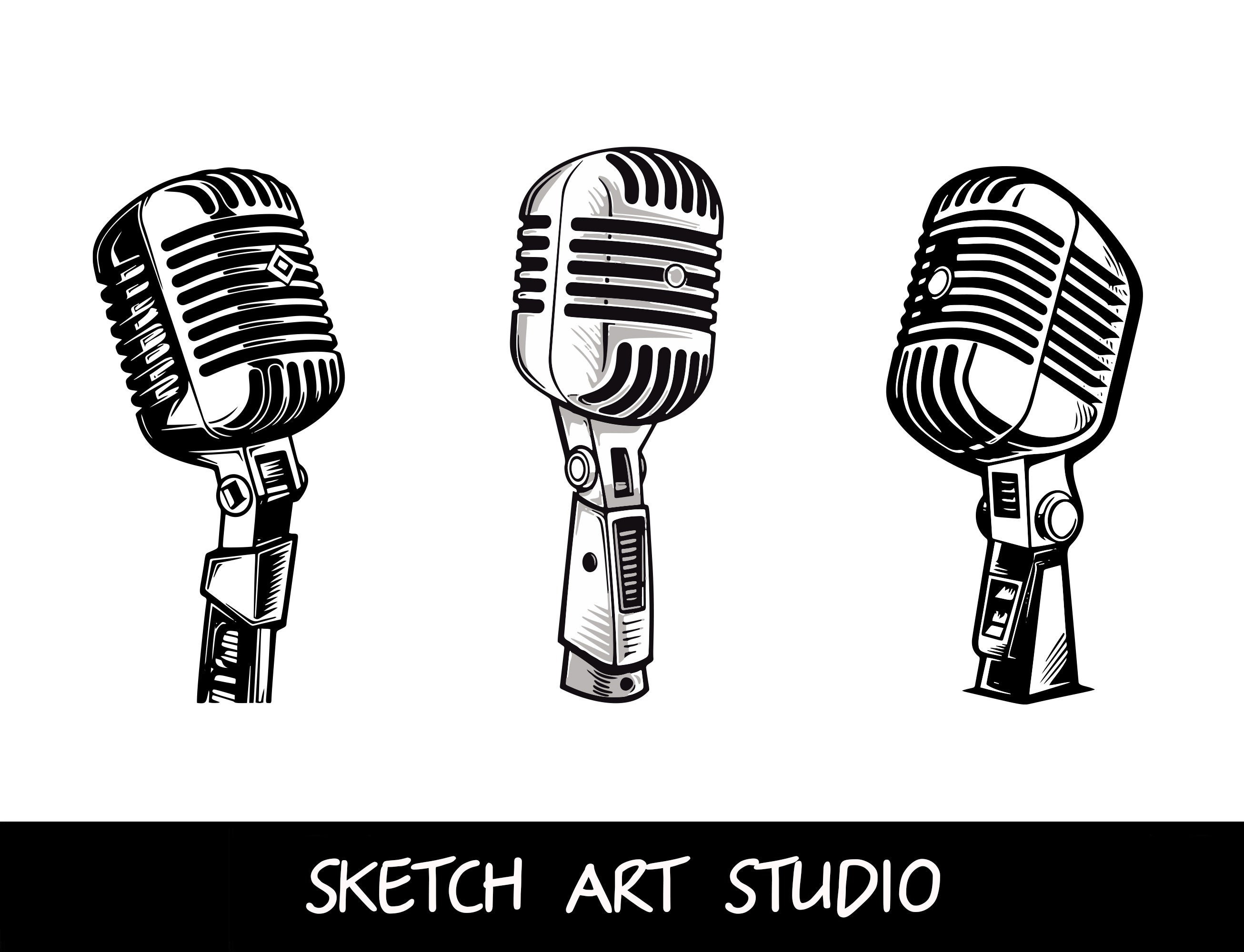 Vintage Microphone Svg - Musical Instrument - Retro Microphone Svg ...