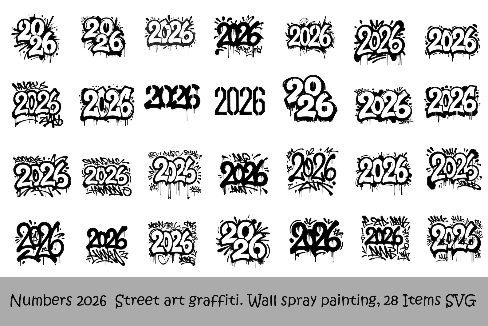 Street Art Graffiti 2026 New Year - Etsy