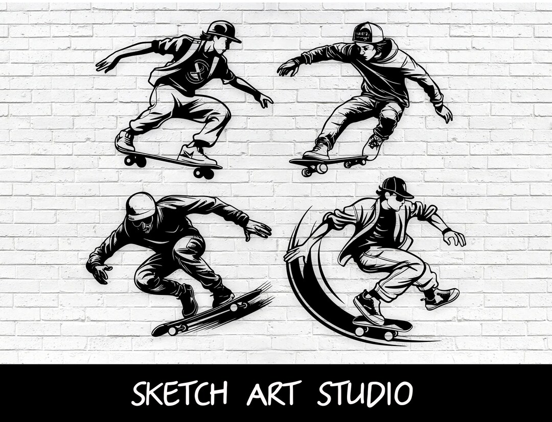 Skater SVG Skater Silhouette SVG Cut Files Skater Bundle SVG Skater ...