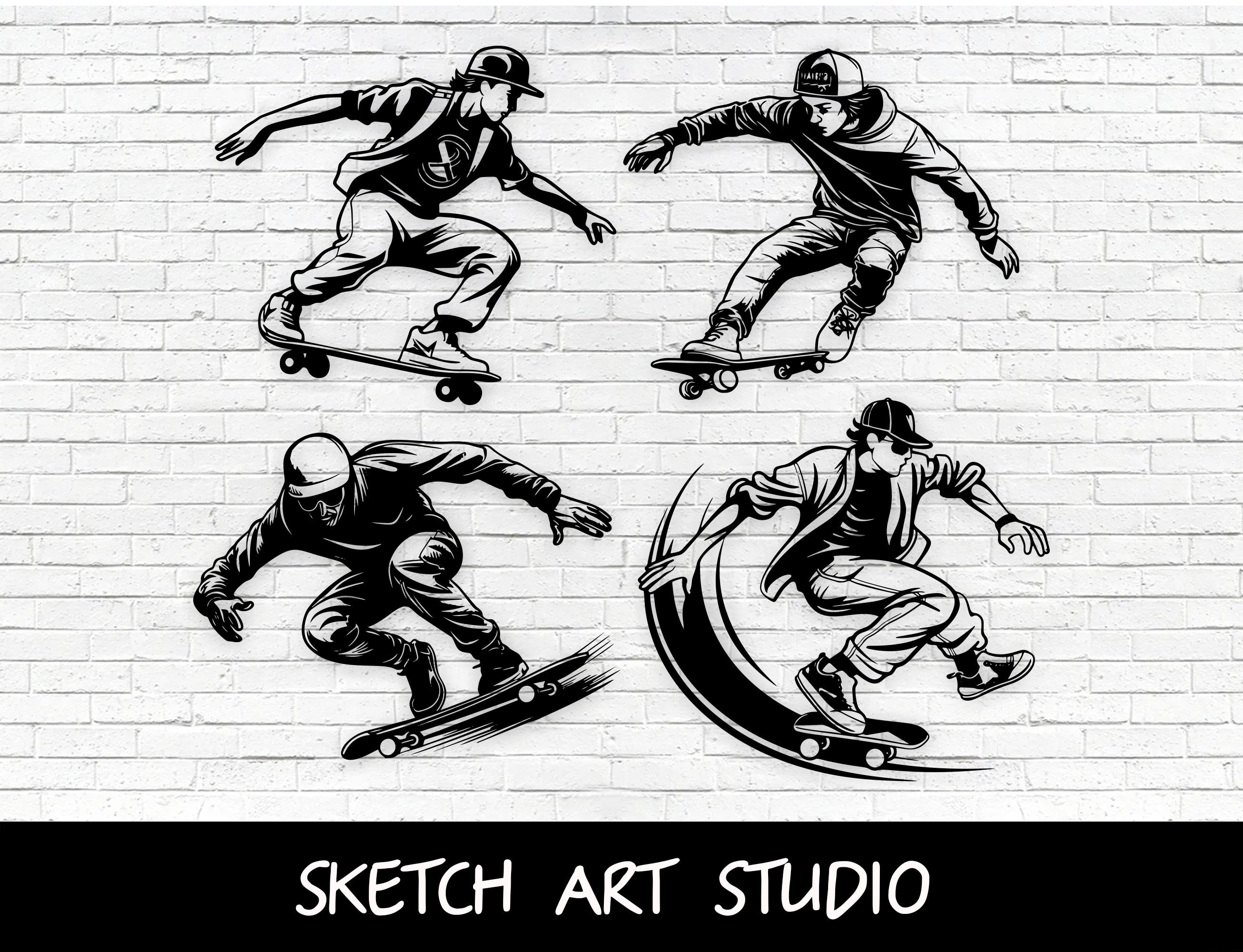 Skater SVG Skater Silhouette SVG Cut Files Skater Bundle SVG Skater ...