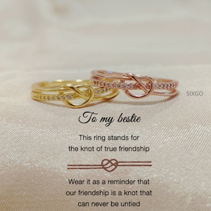 To My Bestie True Friendship Double Band Knot Ring Wear It as A ...