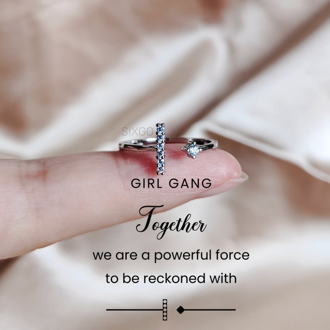 Girl Gang Minimalist T Shaped Ring Girl Gang Together We Are - Etsy