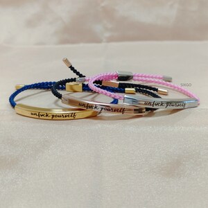 Unfuck Yourself Tube Bracelet Empowerment Jewelry Gift For Her