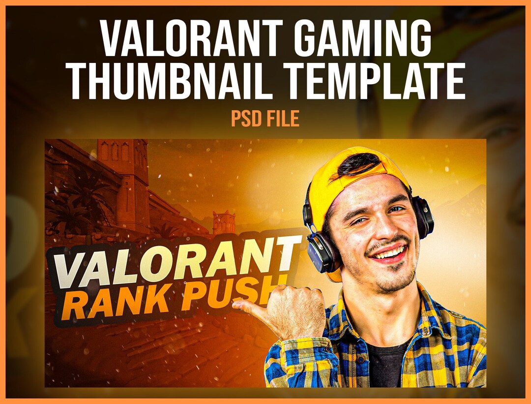 Eye-catching Valorant Youtube Gaming Thumbnail Editable - Etsy