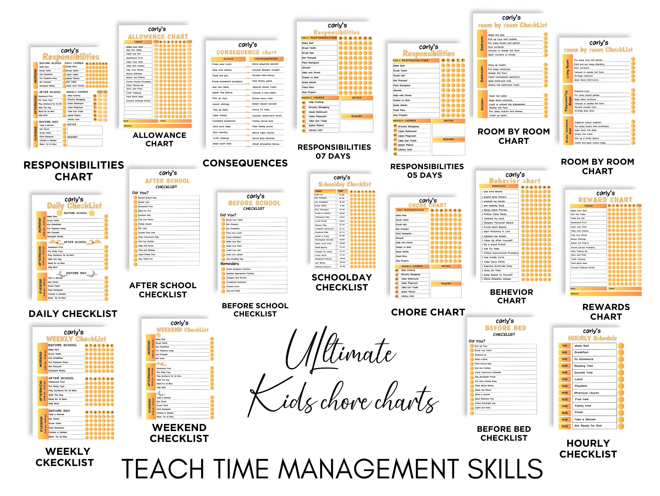 Cleaning Checklist Bundle,printable Daily Weekly, Monthly Cleaning ...