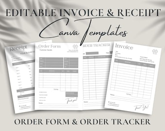 Editable Order Form and Invoice Template for Small Business, Printable ...