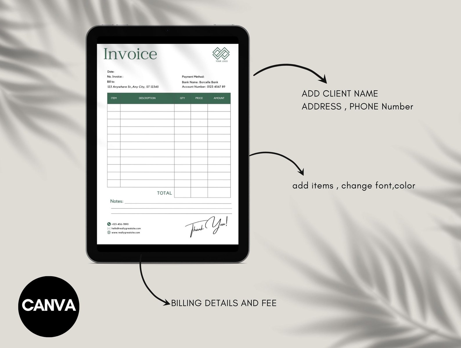 Editable Order Form and Invoice Template for Small Business, Printable ...