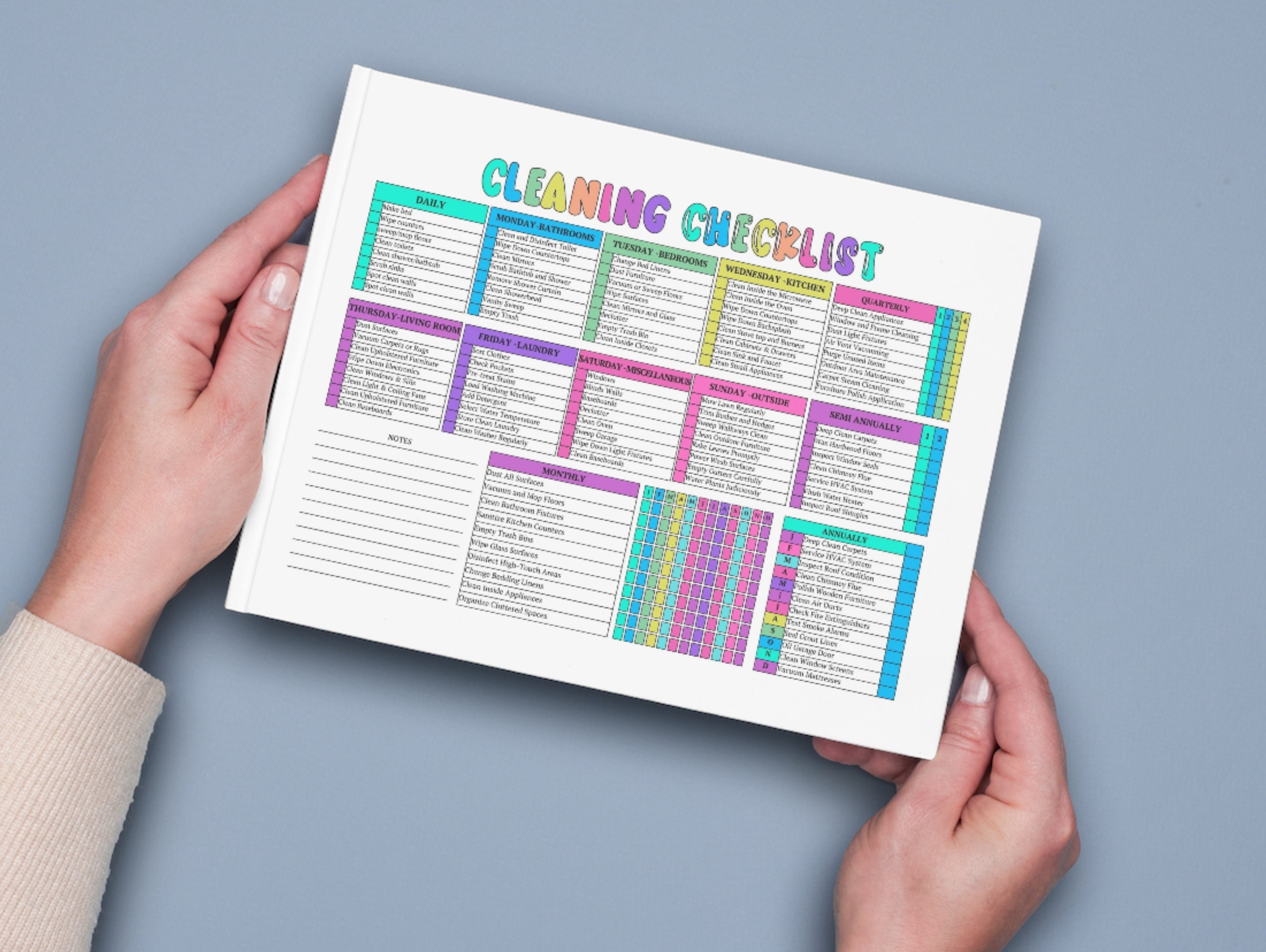 CUTE Rainbow Cleaning Checklist, Simplify Your Cleaning Schedule With ...
