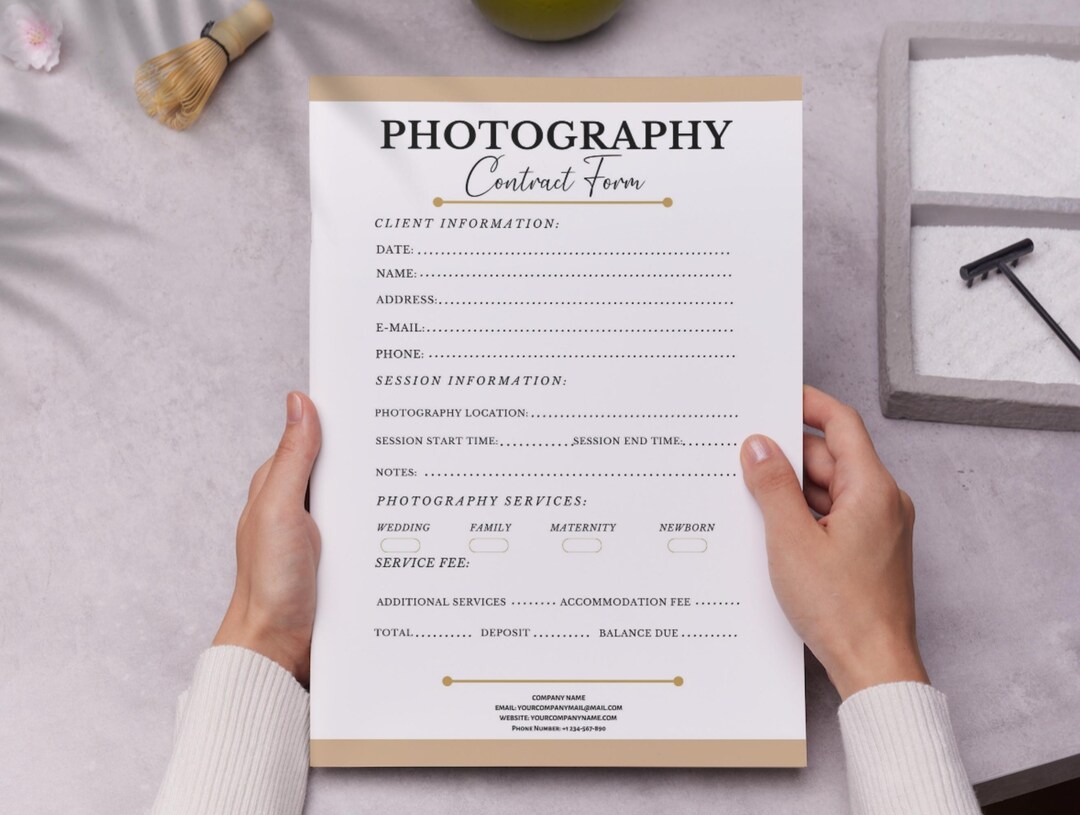 Professional Photography Contract Agreement and Invoice Canva Template ...