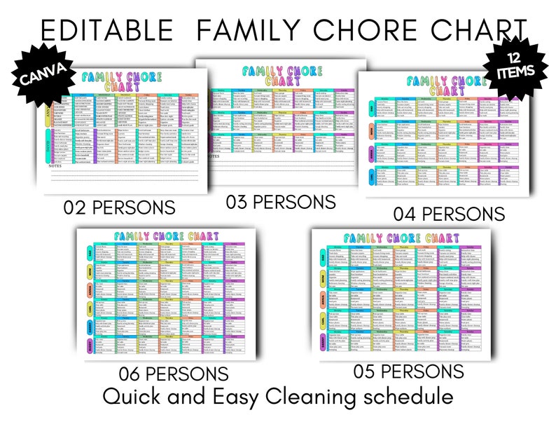 Stay on Top of Household Chores With This Canva Template,editable ...