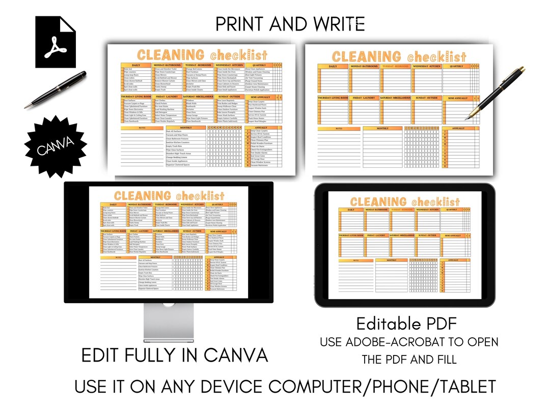 Simplify Your Cleaning Schedule With This All-in-one Cleaning Planner ...