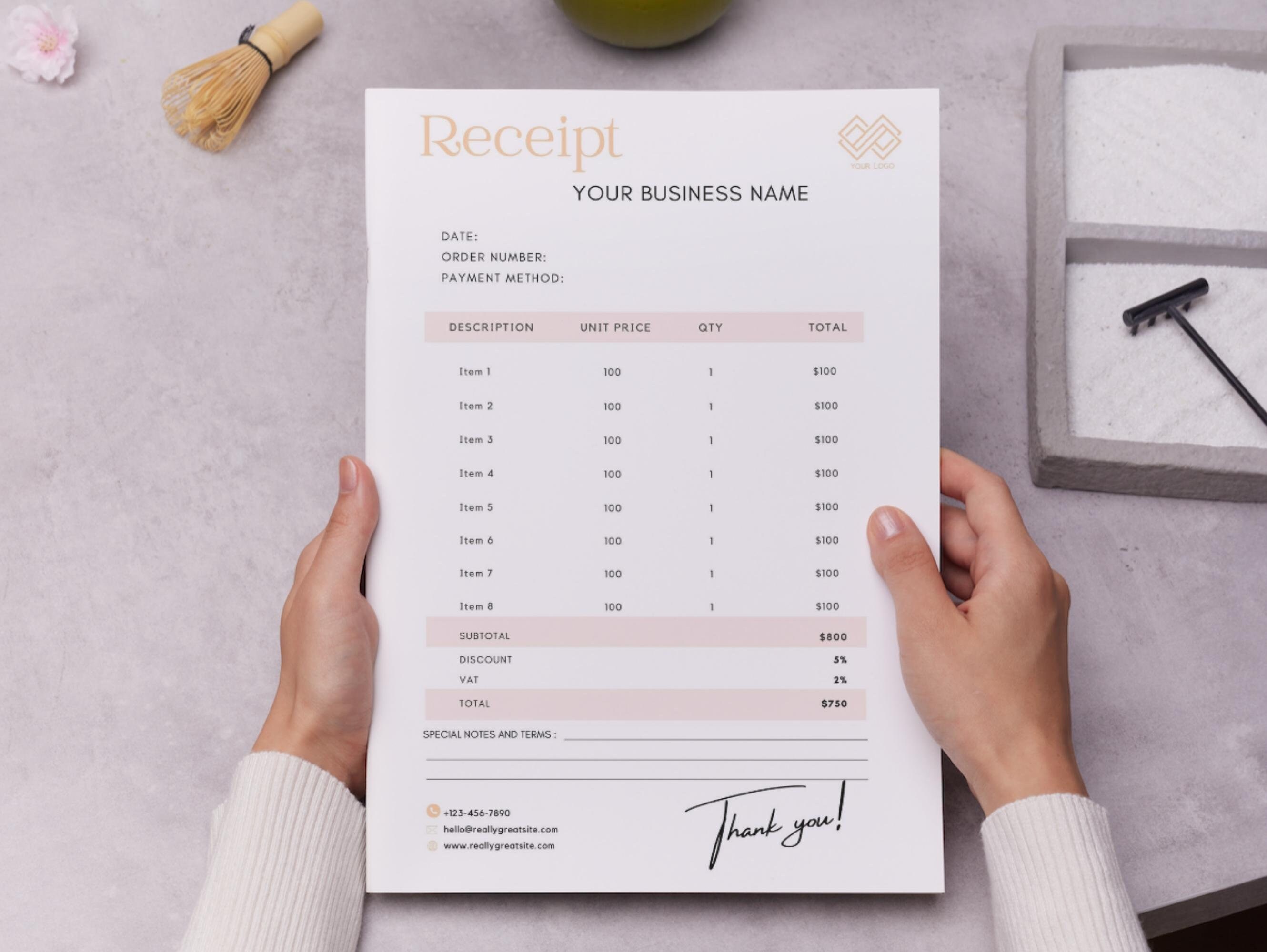 Editable Order Form and Invoice Template for Small Business, Printable ...