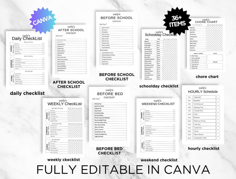 Editable Kids Chore Chart Bundle,reward Your Little Helpers With This ...