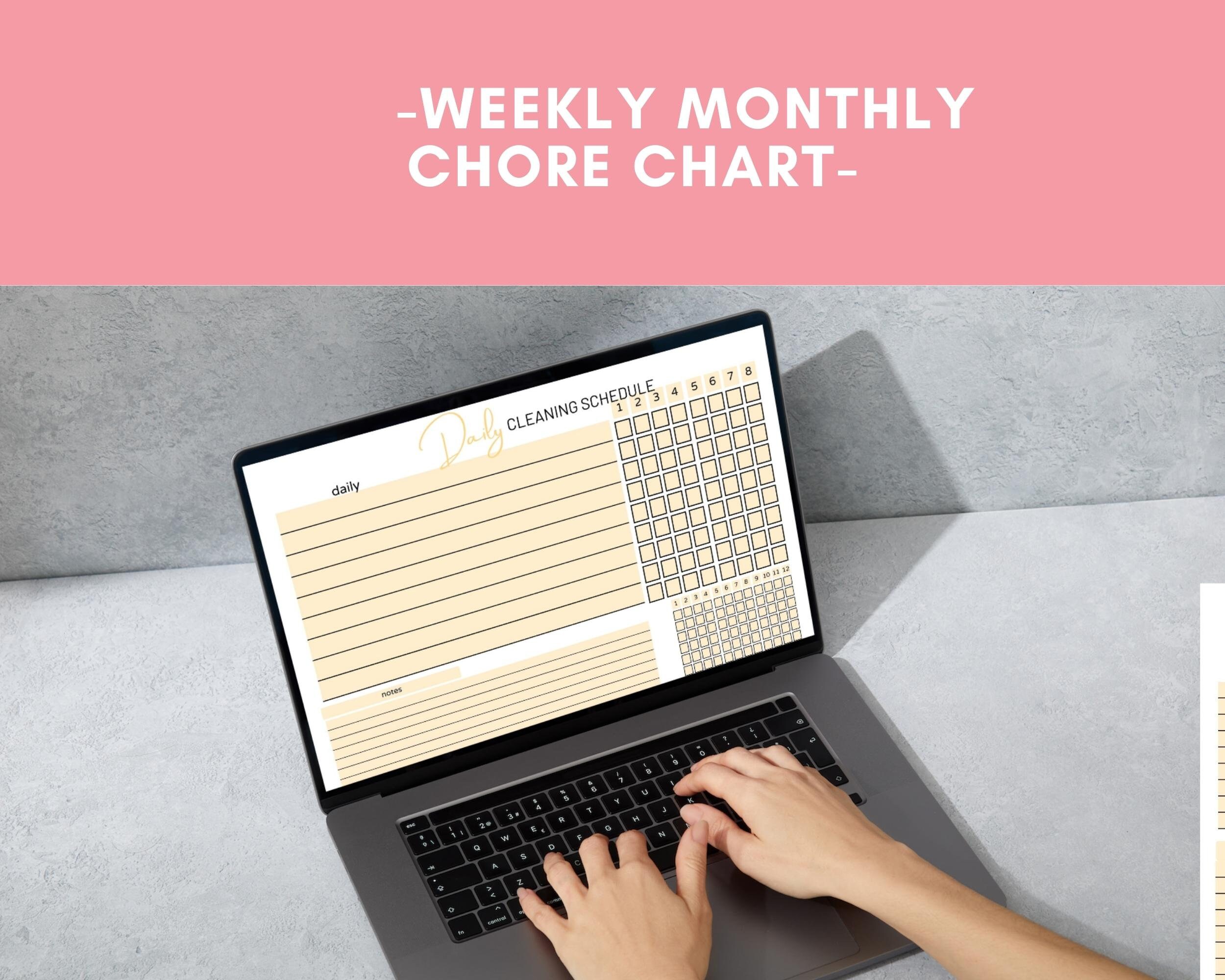 ADHD Cleaning Checklist Daily Weekly Seasonal Template - Etsy