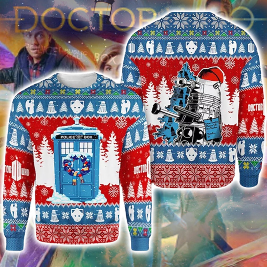 Doctor Who Merry Christmas Ugly Sweater Doctor Who Tardis - Etsy