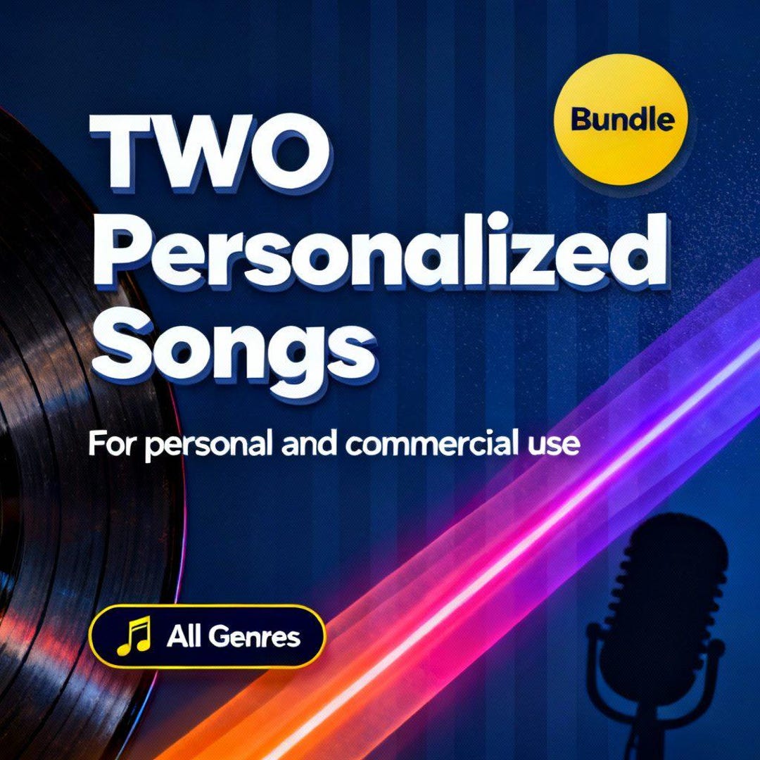 Two Custom Song Bundle: Personalized Lyrics and Instrumental, All ...