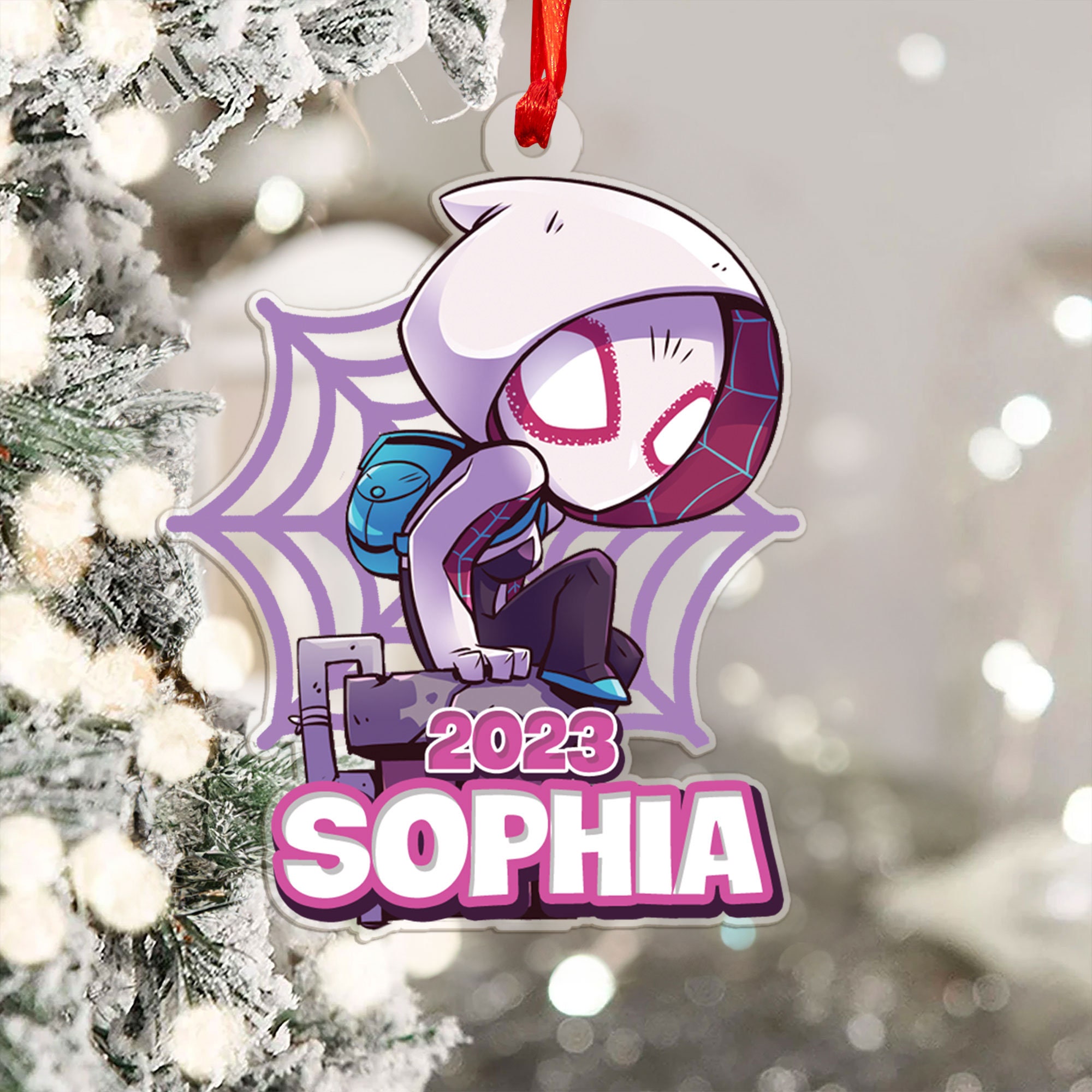 Personalized Spidey and His Amazing Ornament Ghost Spider - Etsy