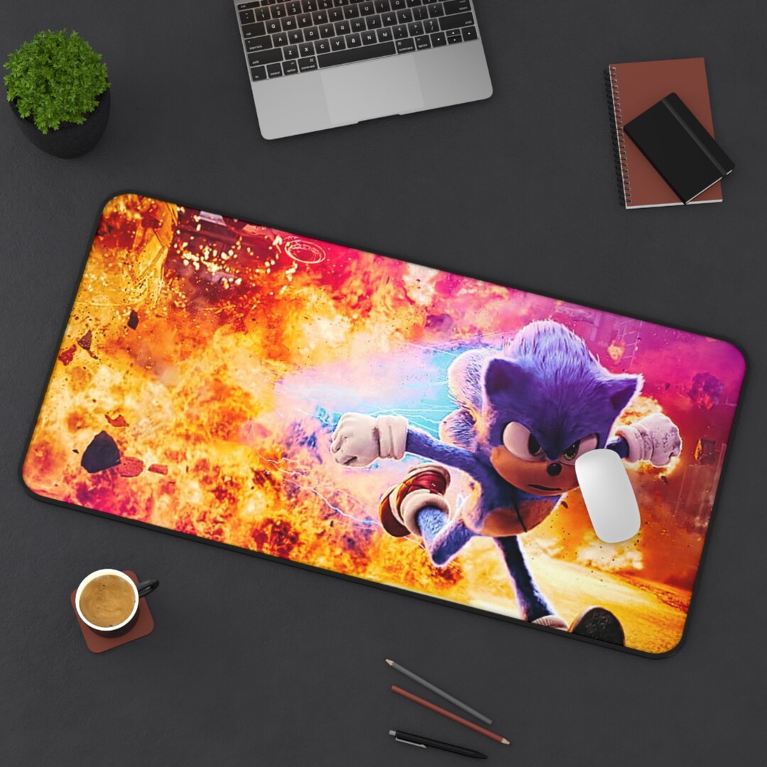 Sonic The Hedgehog Action Mousepad Gaming Mouse Pad Non Slip Base 3 Sizes Available Etsy