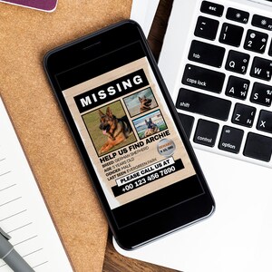 Missing Dog Poster Template, DIY Missing Pet Sign, Lost Pet Flyer, Dog ...