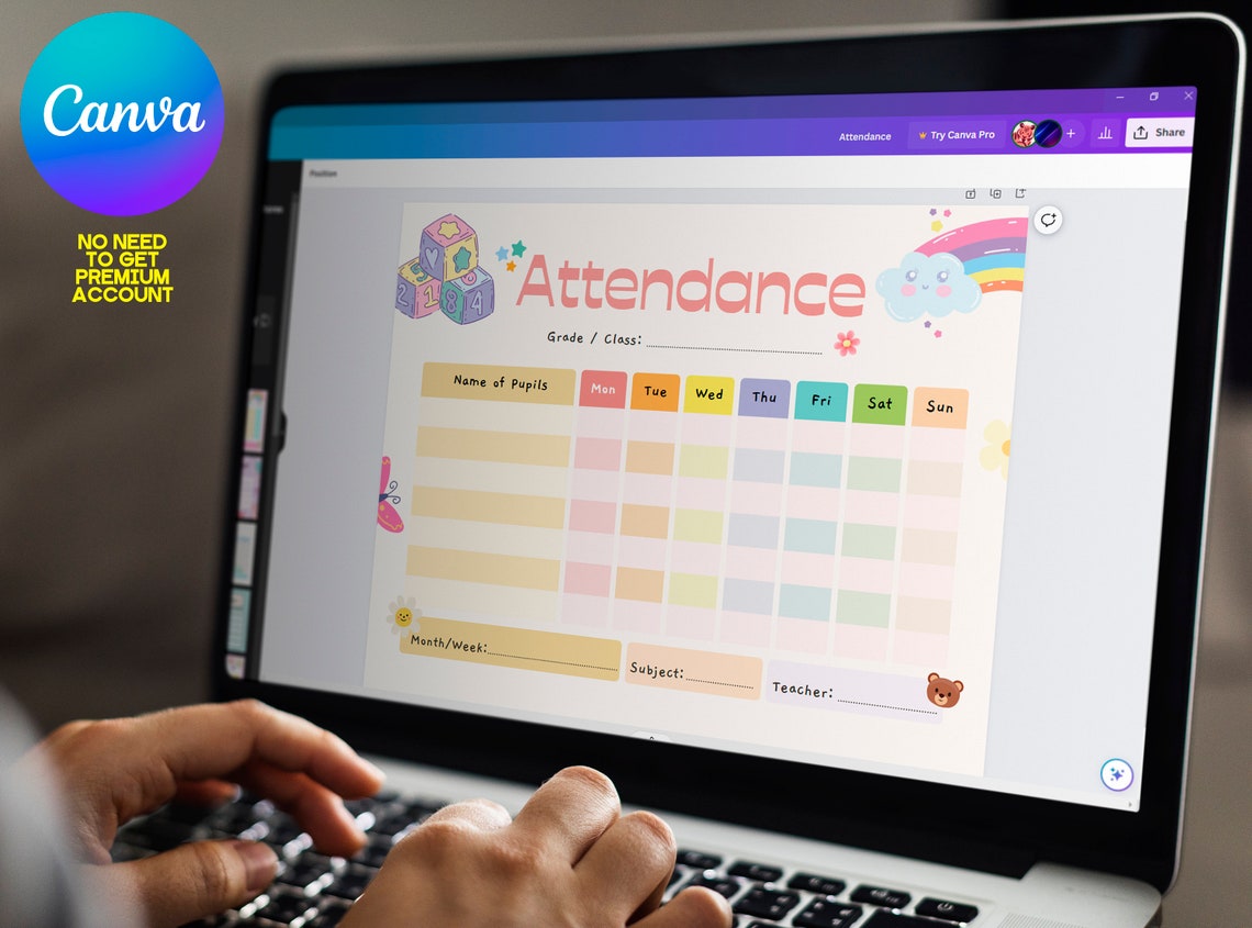 Printable Weekly Attendance, Daycare Attendance Record, Student Attendance Tracker, School ...