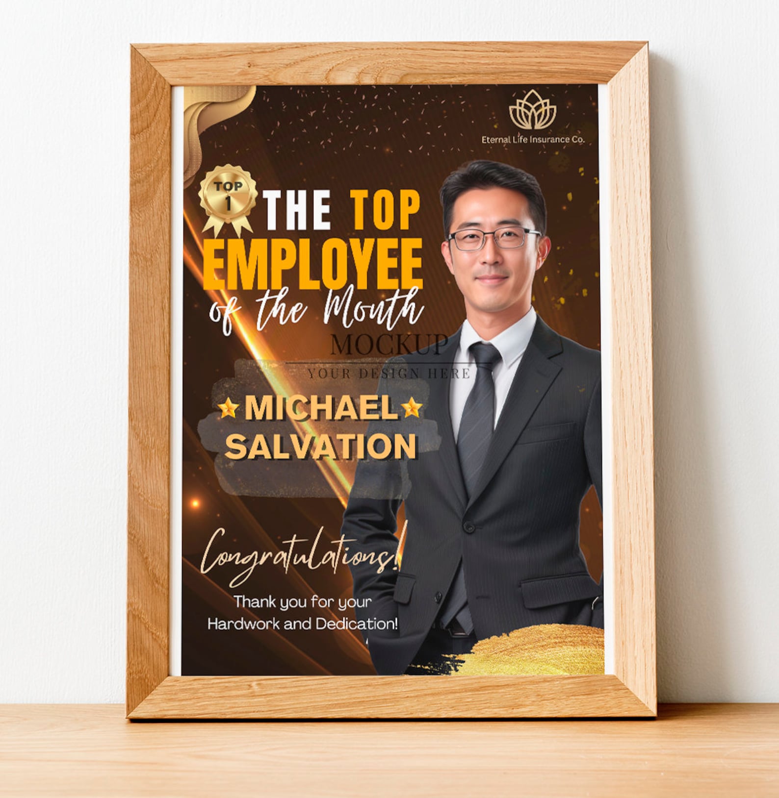 Mitarbeiter des Monats Printable | EDITIERBARE Schwarz und Gold ...