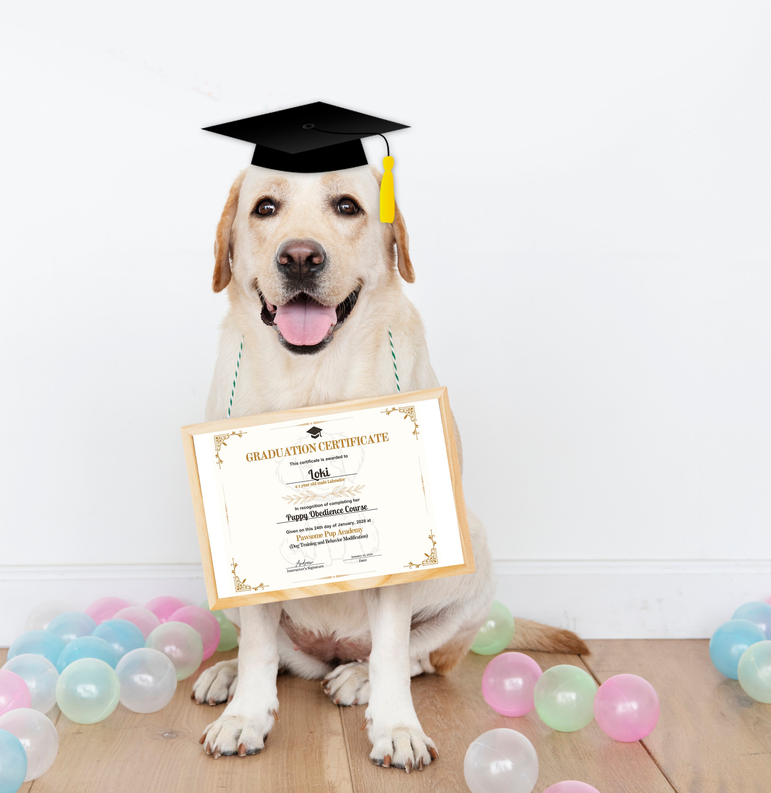 Dog Training Certificate, Service Dog, Certificate of Completion ...
