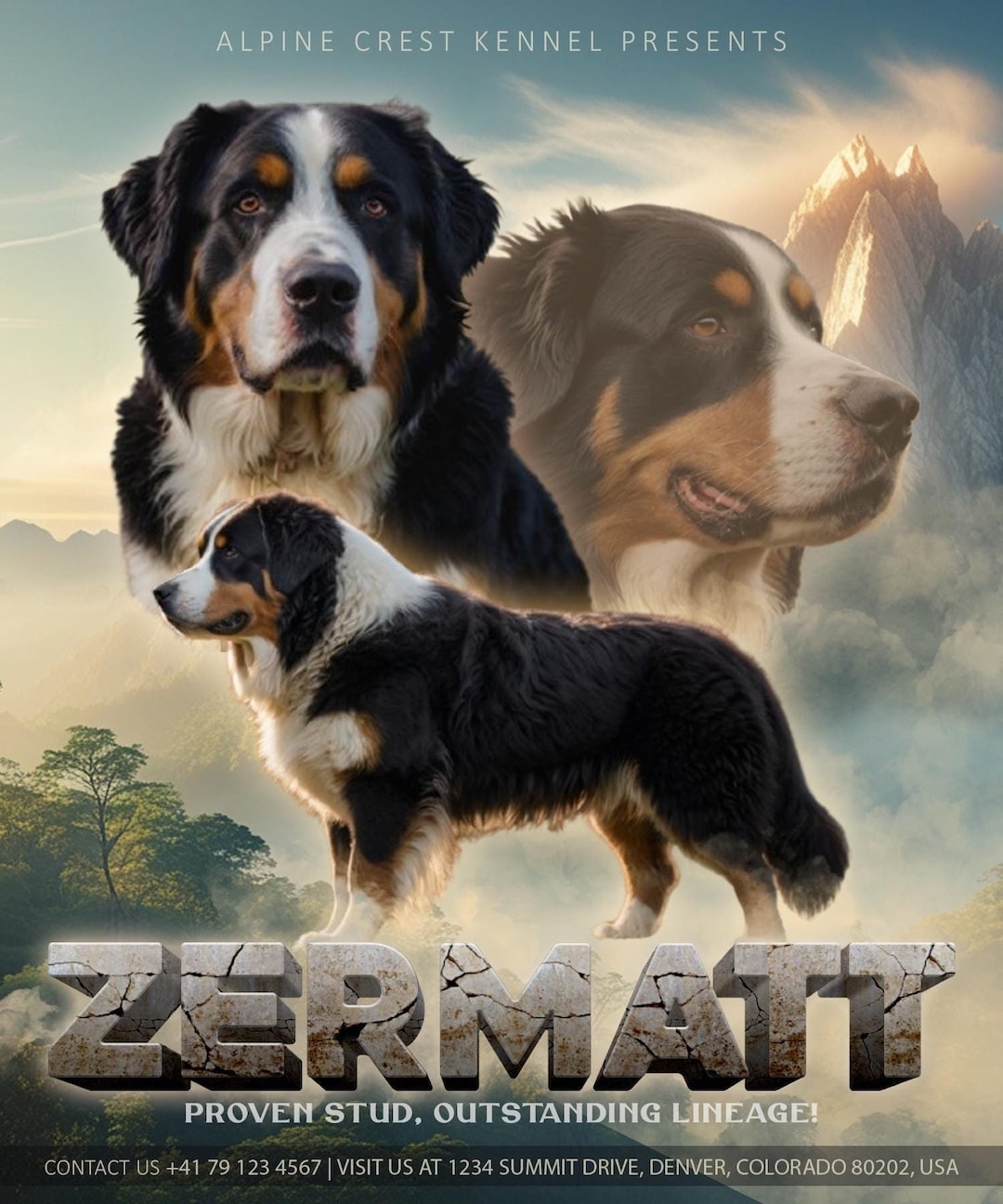 Stud Service Poster, Stud Dog Banner, Stud Advert, Dog Presentation ...