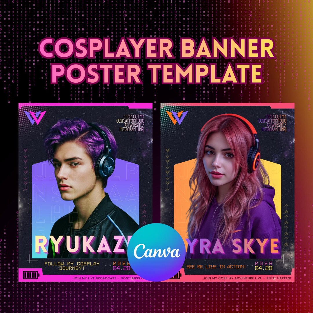 Cosplay Poster Template, Digital Poster for Cosplayers, Comic Con ...