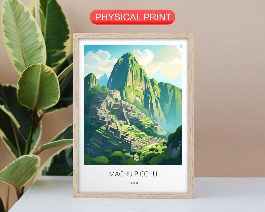 Machu Picchu Peru Travel Poster, South America Vacation Wall Art Print ...