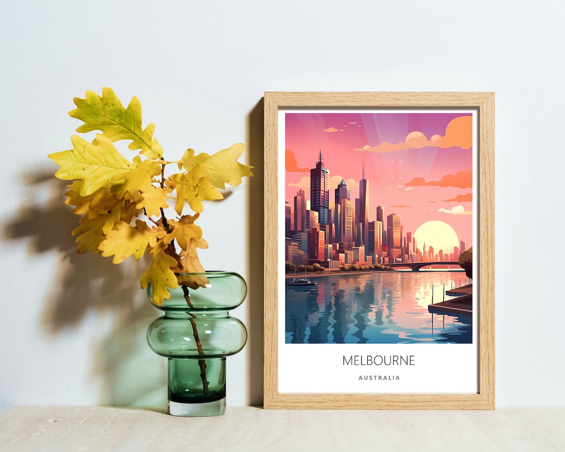 Melbourne Australia Travel Poster Vacation Wall Art Print - Etsy