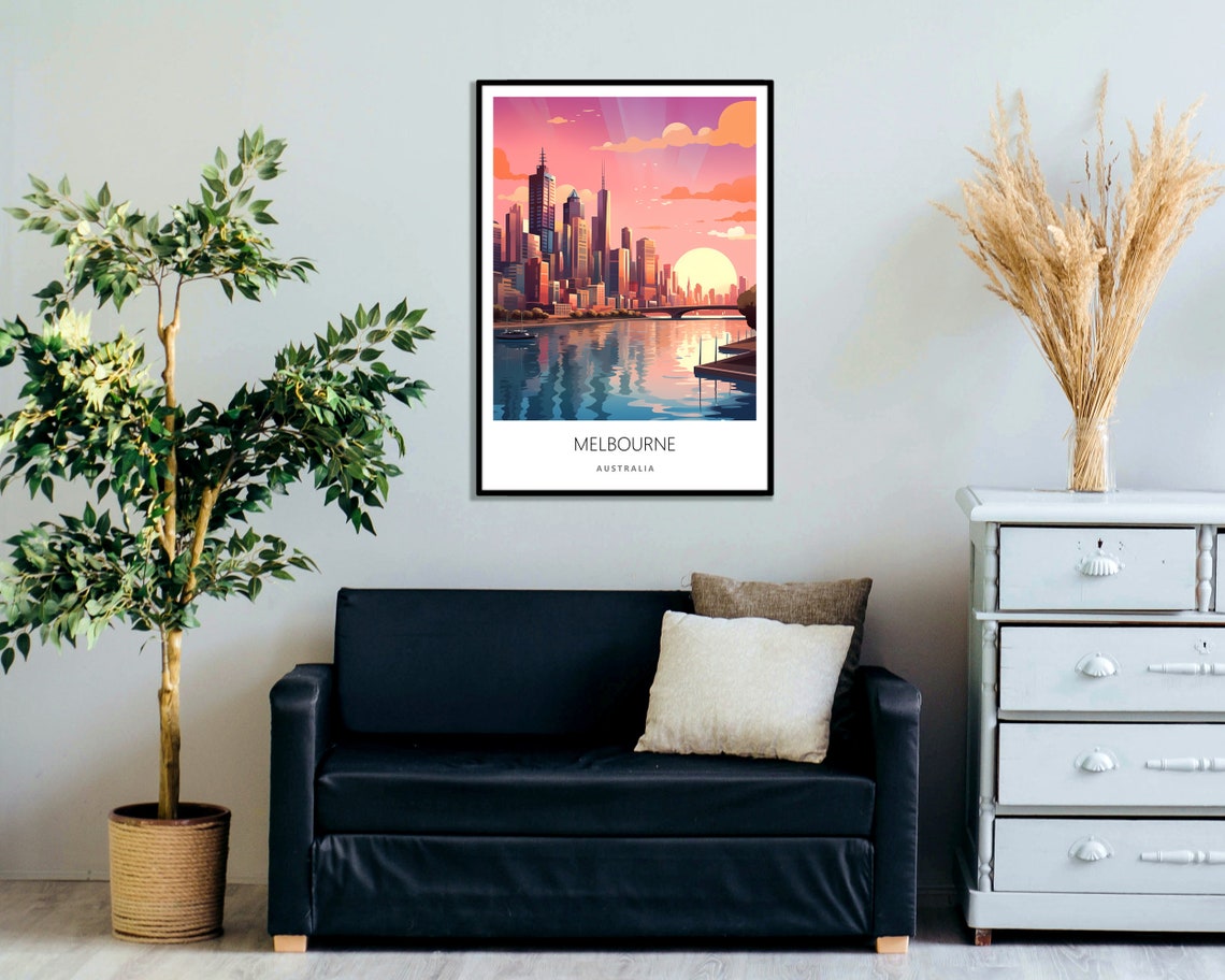 Melbourne Australia Travel Poster Vacation Wall Art Print - Etsy