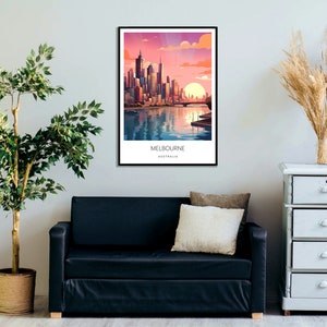 Melbourne Australia Travel Poster, Vacation Wall Art Print, Colorful ...