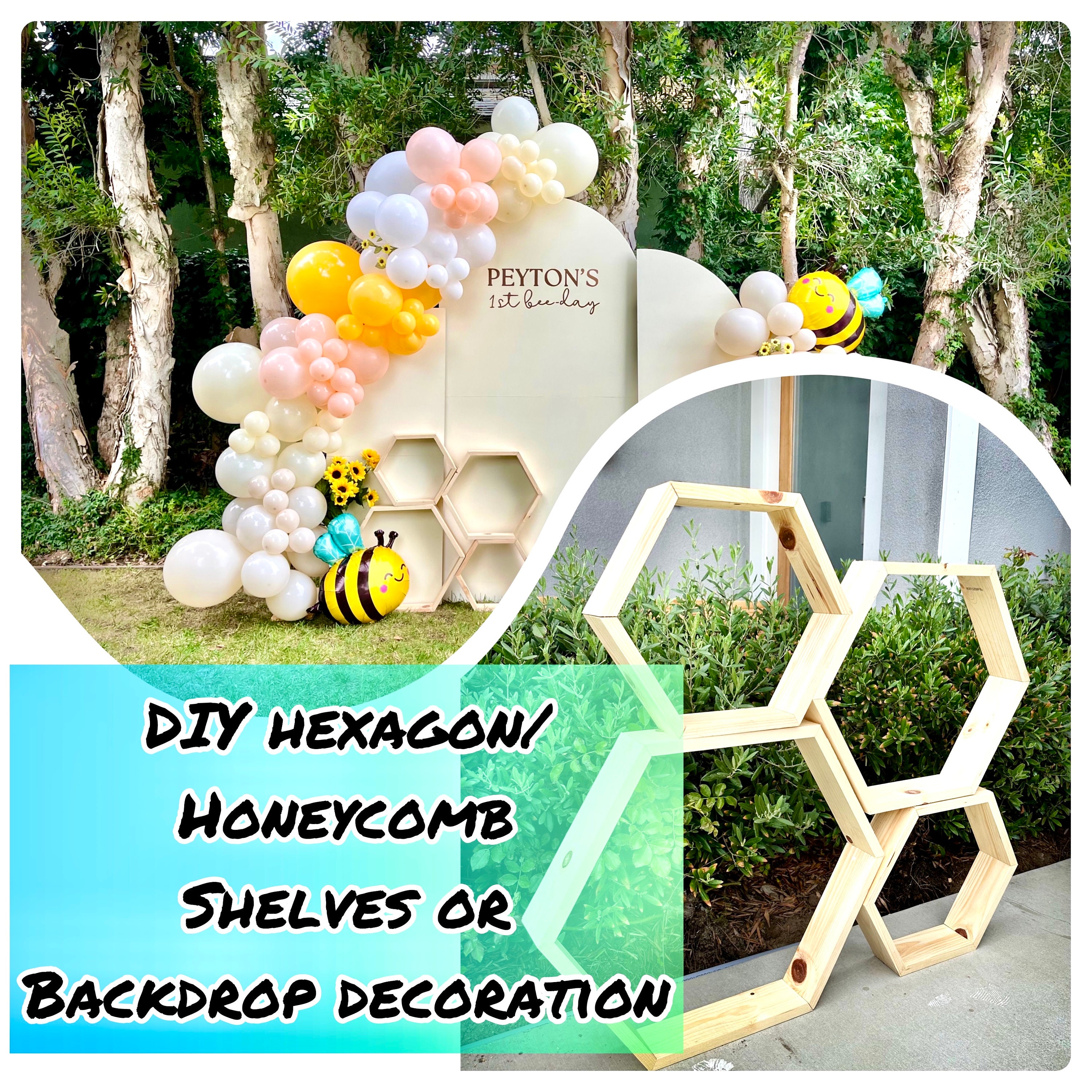 DIY Hexagon/ Honeycomb Shelves or Backdrop Decoration - Build Plan ...
