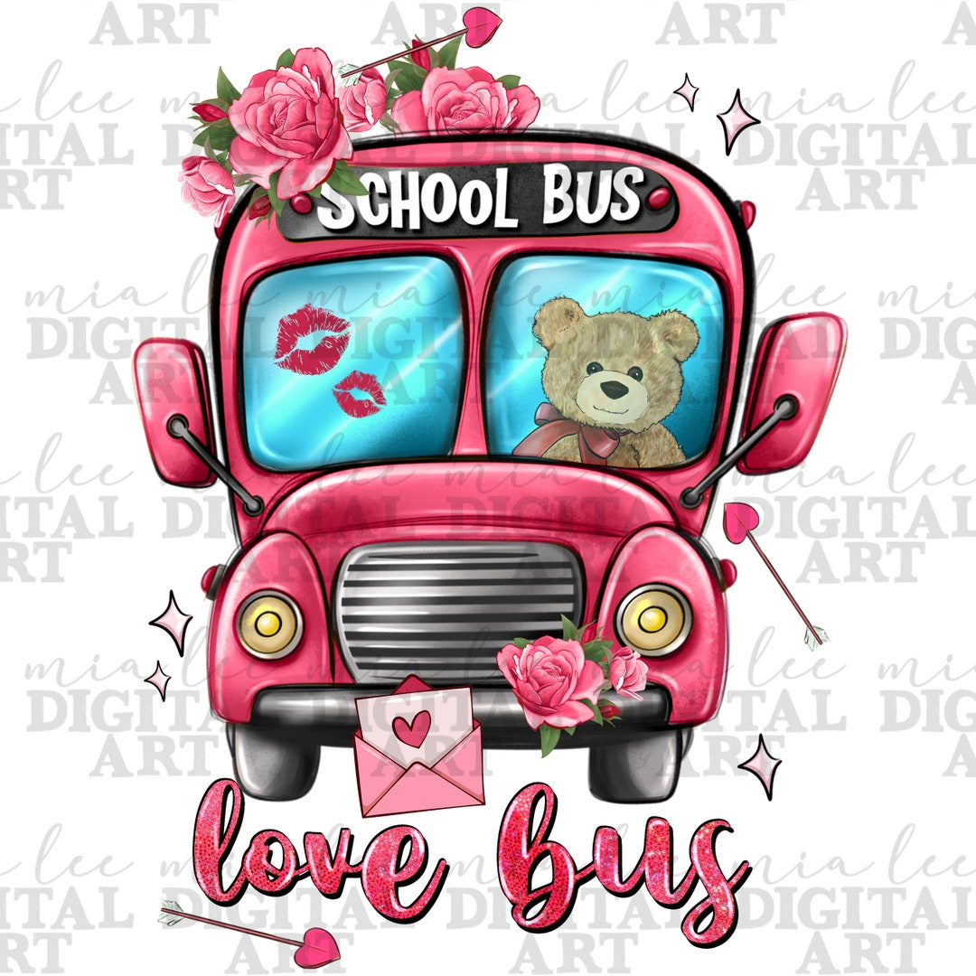 Love Bus Valentine's Day Png Sublimation Design Download, Happy ...