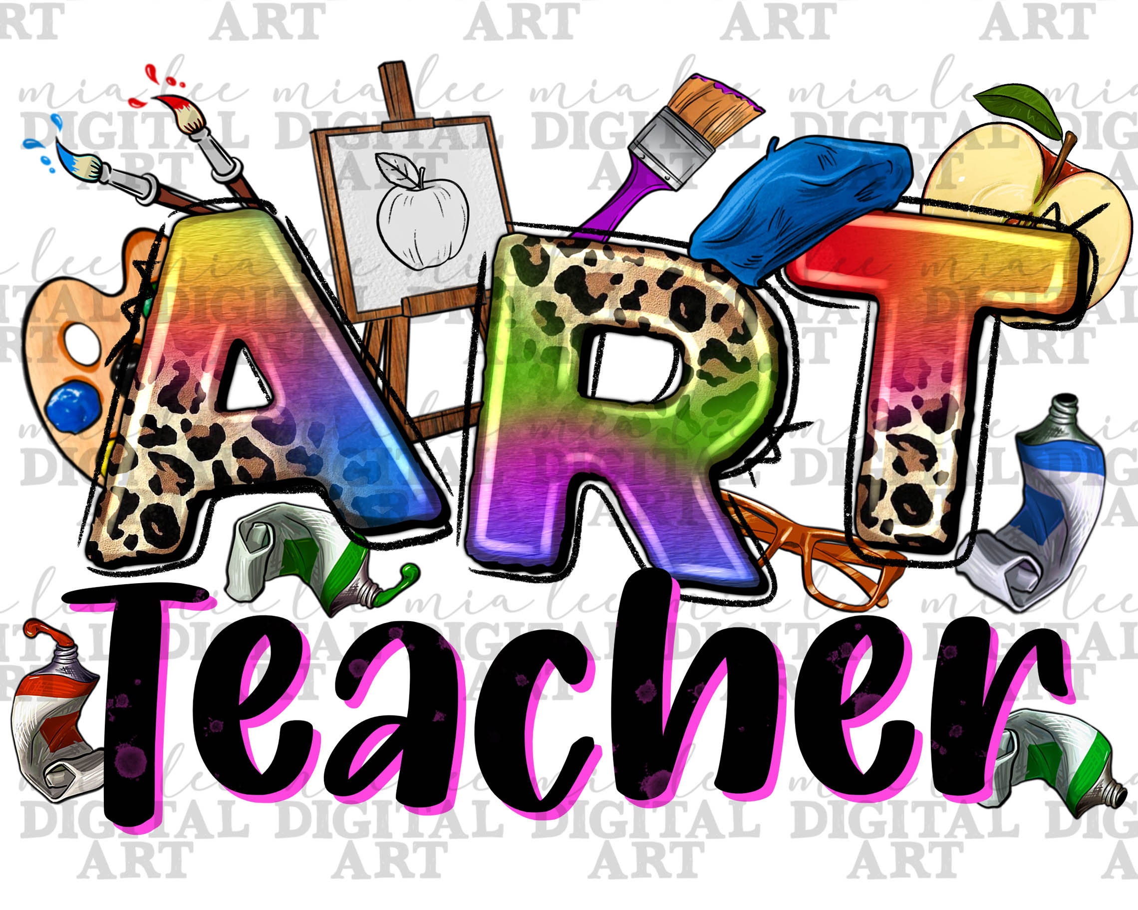 Art Teacher Png Sublimation Design Download Teacher's Day - Etsy