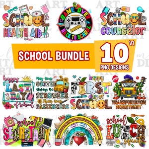 School Bundle V1 Png Sublimation Design Download, School Vibes Png ...