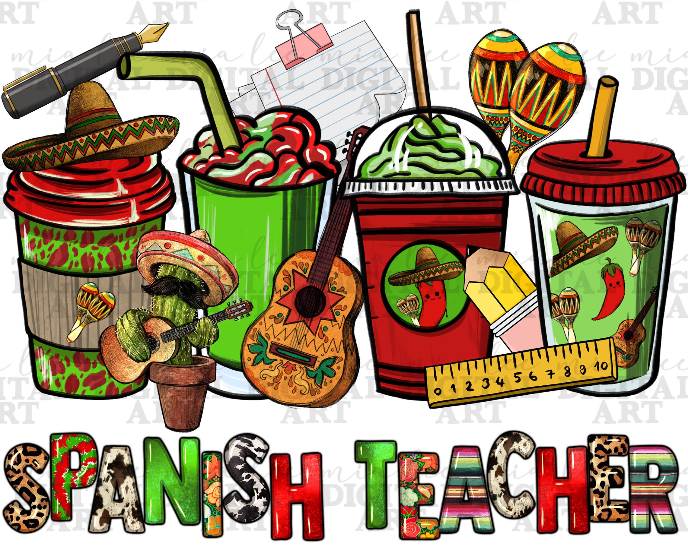 Spanish Teacher Coffee Cups Png, Teacher's Day Png, Teacher Life Png ...