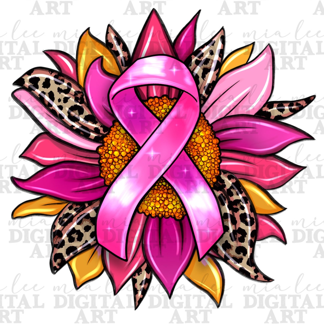 Breast Cancer Sunflower Png Sublimation Design Download, Breast Cancer ...