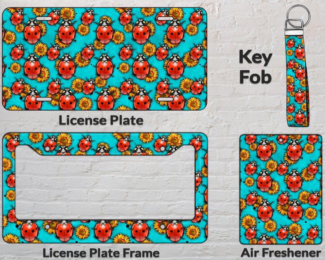 Lady Bug Car Bundle Png Sublimation Design Download, License Plate Png ...
