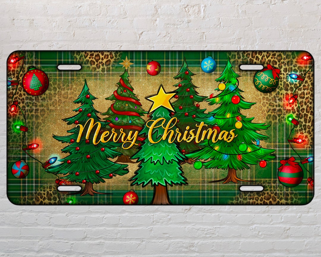Merry Christmas License Plate Png Sublimation Design Download ...